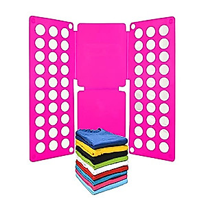 Shirt Folding Board, Folding Board t Shirts Folding Laundry Organizer Dress Pants Towels Folder for Kids to Fold Clothes (Rose Red)