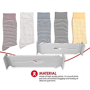 Home Basics 2 Piece Plastic Adjustable Drawer Dividers, White (1) | Organize Any Drawer | Great for Crafts, Accessories & Kitchens | Easy to Adjust to Size