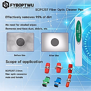 fyboptwu - 2 pcs Fiber Optic Cleaner Fiber Optic Tools Fiber Cleaning Pen for LC/MU Connector & SC/ST/FC Connector