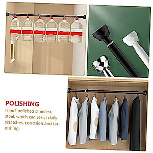 Gadpiparty Telescopic Rod Shower Curtain Rod Holder Drying Rack Clothing Wall Mounted Metal Shelf Brackets Metal Pipe Bracket Wardrobe Rod Iron Pipe Brackets Clothes Drying Rod Closet Rod