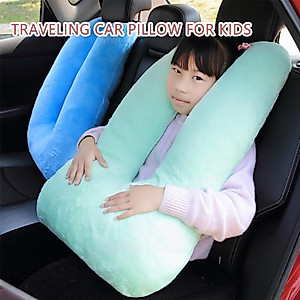 Oaraup Traveling Car Pillow, Traveling Car Pillow for Kids, Head and Body Support U Shaped Pillow for Travel, Travel Car Pillow for Long-Distance Travel of Adults and Children(Gray)