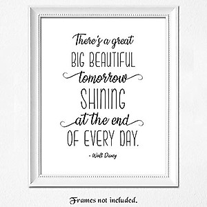 Inspirational Walt Disney Quote Prints, 1 (8x10) Unframed Photos, Wall Art Decor Gifts Under 15 for Home Office Man Cave School College Student Teens Teacher Coach Literary Positive Fans