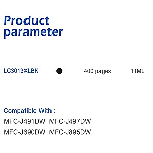 EASYPRINT (3X Black Pack) Compatible 3013xl Ink Cartridge Replacement for Brother LC3013 LC3013lx LC3013xxl Used for MFC-J491DW MFC-J497DW MFC-J690DW MFC-J895DW, (Black ONLY)