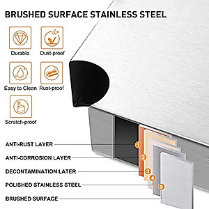 Storage Shelves, 4 Tier Shelf Adjustable Stainless Steel Shelves, Sturdy Metal Shelves Heavy Duty Shelving Units and Storage for Kitchen Commercial Office Garage Storage, 47L X 16W X 47H 880Lbs Total