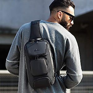 Uaskmeyt Sling Backpack Men Sling Bag Crossbody Shoulder Bag Water Resistant Travel Daypack for Hiking Camping Outdoor Trip