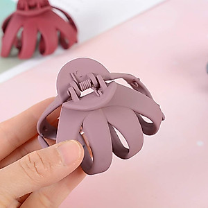 UTENEW Set of 6 Medium Hair Claw Clips No-Slip Grip Octopus Jaw Clips Matte Thick Hair Clips, Women Girl Daily Hairstyle Accessories