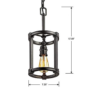 Home Decorators Collection HD-1260-I Romaro Row 1-Light Aged Bronze Pendant