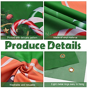 Christmas Candy Garage Door Decoration Merry Christmas Garage Door Banner Cover Peppermint Candy Cane Gingerbread Man Garage Backdrop for Xmas Eve Holiday Outdoor Wall Decor, 7 x 9 ft