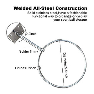 Wrzbest Universal Sports Ball Helmet Rack Holder Wall Mount, Space Saver Storage Rack Display Stand For Medicine Ball Basketball Football Volleyball Helmet(2pcs)