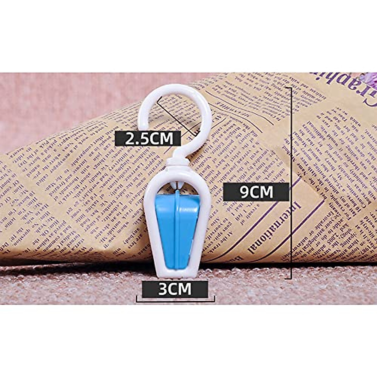 GSHLLO 10 Pcs Colorful Plastic Swivel Hooks Laundry Hanging Clips Portable Clothes Pins Retail Hat Hanger Clips for Hats Pants Socks