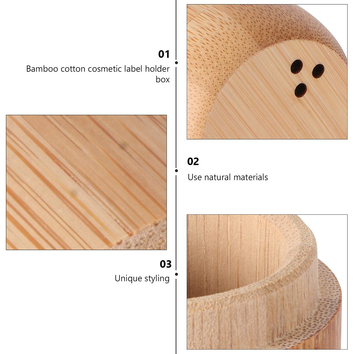 DOITOOL Bamboo Toothpick Dispenser Toothpick Boxes Decorative Toothpick Jar Fruit Picks Cotton Swabs Container for Home Restaurant Hotel Random