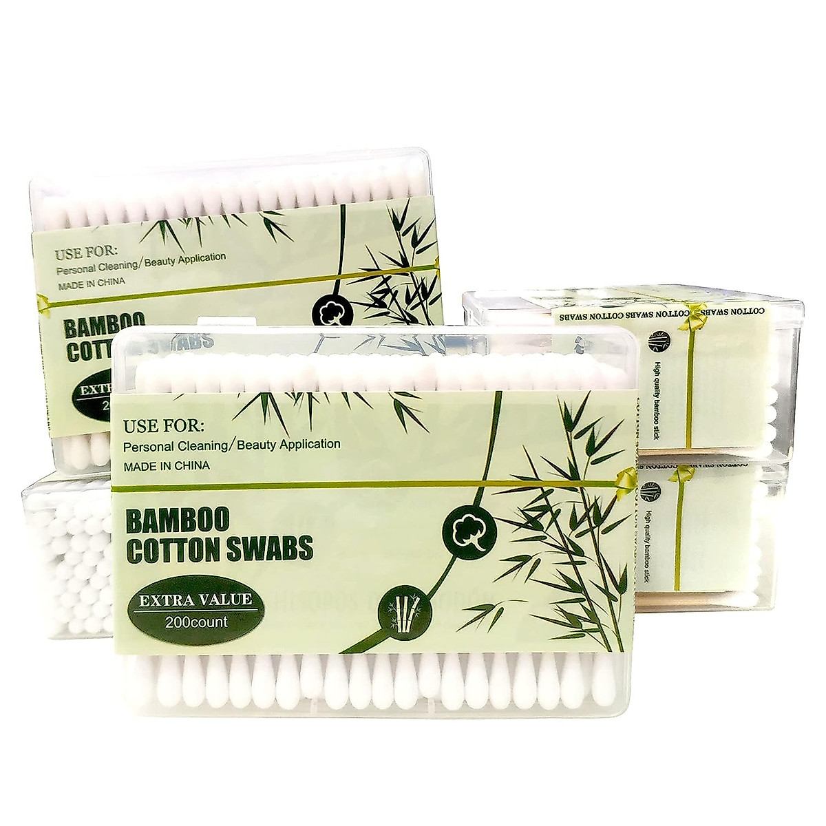 5 Packs Bamboo Cotton Swabs, Wooden Cotton Swabs 1000pcs