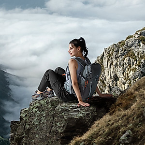 MIER Women's Hiking Cargo Convertible Pants Lightweight Stretch Outdoor Pants with 6 Pockets, Quick Dry and Water Resistant, Graphite Grey, 4