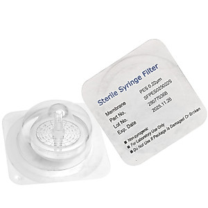 Sterile Syringe Filters PES 25 mm Diameter 0.22 um Pore Size Individually Packaged 100/pk by Biomed Scientific