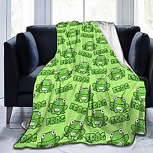 tiehrpr Frog Blanket Flannel Fleece Throw Blanket Kawaii Stuff for Bed Couch Sofa Chair 60"X50"