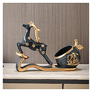 RANNSY Deer Statue Wine Rack Ornament, Modern Resin Decorative Wine Rack, Family Table Decoration Gift