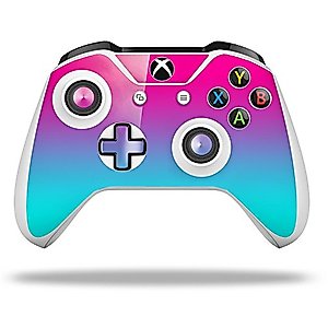 WraptorSkinz Decal Vinyl Skin Wrap compatible with XBOX One S/X Controller - Smooth Fades Neon Teal Hot Pink (CONTROLLER NOT INCLUDED)
