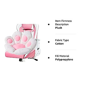 DOBUONO Cat Paw Cushion Cute Chair Cushions Kawaii Cat Paw Shape 28"x 24"Gaming Chair Cushion Kitty Plush Lazy Sofa Pillow for Girl Gamer Chair,Kawaii Accessories Stuff Room Decor (White)