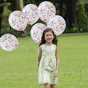 30PCS Party Balloon Birthday Balloons Sprinkles Confetti Balloon Pack - Ice Cream Sprinkle Balloons with Bright Confetti Party Decoration, Wedding, Bridal, Proposal