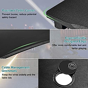 Goplus Gaming Desk & Chair Combo Set, Racing Style X Shaped E-Sport Gamer Desk & PVC Computer Chair w/Cup & Headphone Holder, Mouse Pad, Headrest & Massage Lumbar Support for Home Office (Grey)