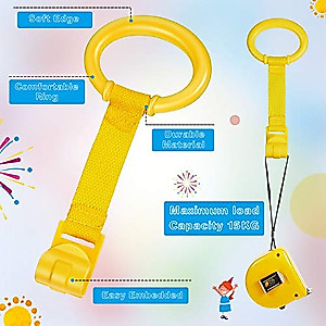 4 Pieces Baby Stand Up Walker Tool Ring for Playpen Toddler Crib Hooks General Use Toddler Training Ring Baby Toys Bed Rings for Baby Stand Up (Yellow, Red, Green, Blue)