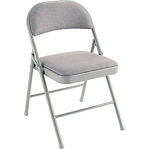 Global Industrial Fabric Seat Folding Chair, Gray, Lot of 4