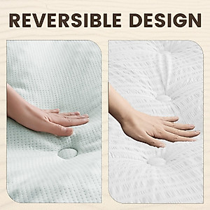 QUIETSEA Reversible Mattress Topper Twin XL Egg Crate Memory Foam Mattress Topper, Bamboo Viscose Mattress Pad Twin XL, Noiseless Waterproof Mattress Cover with Deep Pocket up to 21", 39" x 80"
