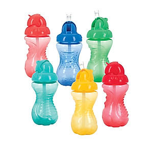 Nuby No-Spill Flip-It Cup, 10 Ounce, Single Pack of 1 Cup, Colors May Vary