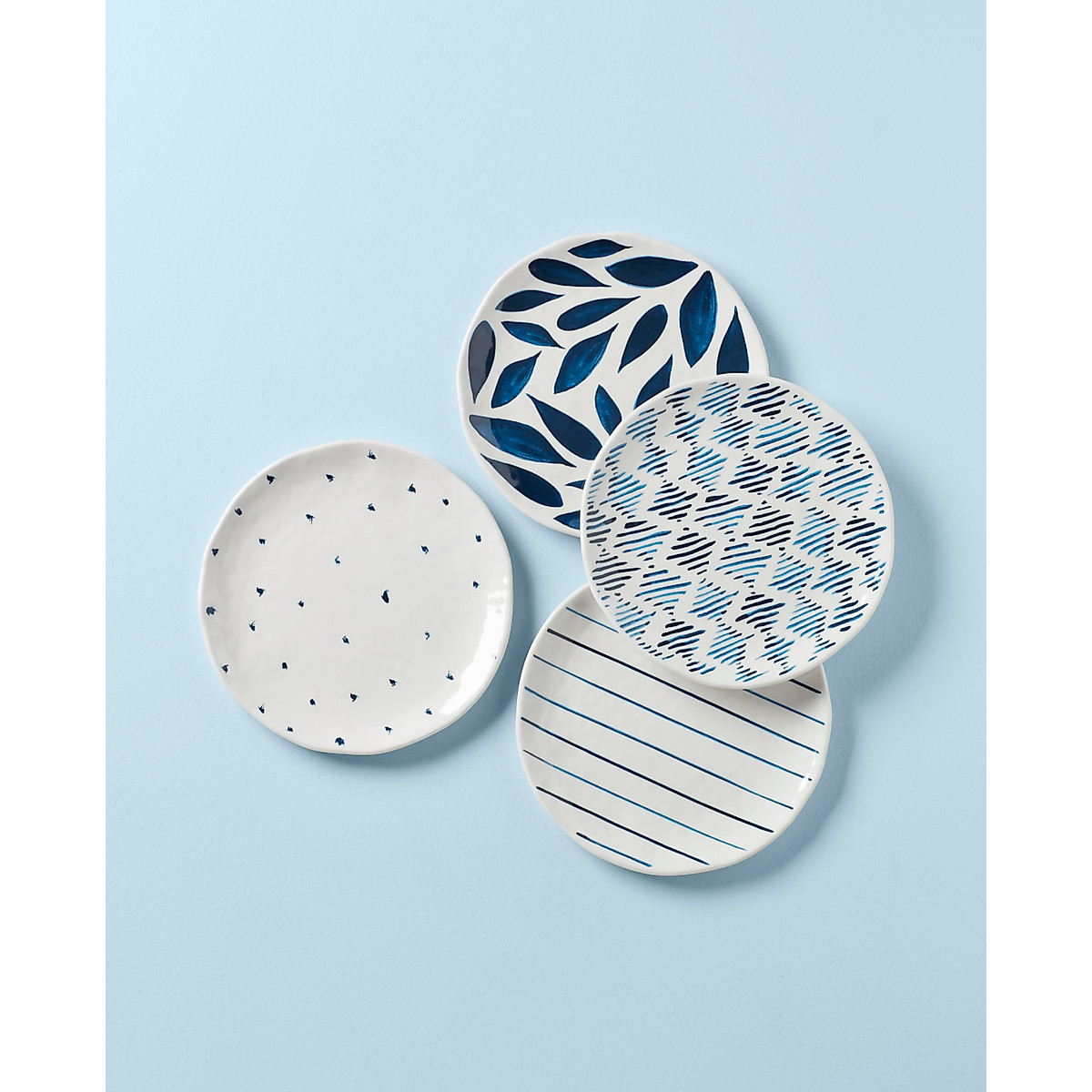 Lenox Blue Bay Melamine Assorted Accent Plates, Set of 4, 1.90 LB, 0