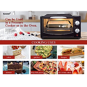 Kenond Large Springform Cake Pan, 14 x 11-Inch Rectangle Cheesecake Pan, Tiramisu Bakeware with 50Pcs Wax Paper, 3Pcs Spatula Set, Non-Stick Baking Pan Mold Leakproof