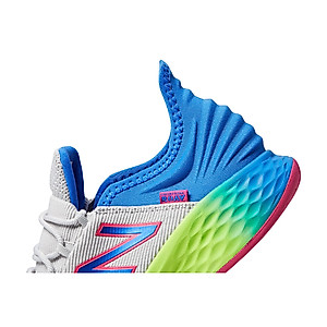 New Balance Kid's Fresh Foam Roav V1 Lace-up Running Shoe, Light Aluminum/Cobalt, 2 Little Kid