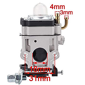 HIPA 300486 Carburetor for Earthquake E43 E43CE Auger MC43 MC43CE MC43E MD43 Tiller Cultivator WE43 WE43E Edger Powermate PEA438 PCV43 Southland SCV43 SEA43 SEA438 Eskimo Mako M43 43cc 51.7cc Engine