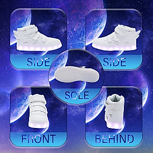 LED Light Up Shoes with Flying Wings for Boys Girls Kids Hip-Top Flashing Sneakers for Festivals, Party, Christmas, Halloween,Friend Gift with USB Charging, White 36