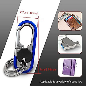 Jsorum Heavy Duty Key Chain, Anti-Loss Keychain with Double Keyrings, Metal Car Keychains, Car Fob Key Keychain Holder for Men Women (Blue)