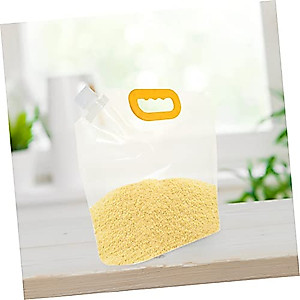 Cabilock 20 Pcs Transparent Grain Bag Nuts Storage Bags Kitchen Canisters Grain Nozzle Bags Reusable Snack Bags Reusable Produce Bags Clear Organizer Bags Nuts Bags Tea Bag Handle Food