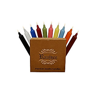 Raajsee Unscented Mini Taper Candles (Multi-Color) | 4 Inches Dinner Candle Sticks| Smokeless, and Dripless| Paraffin Wax with Cotton Wicks | Long Burning Time (Pack of 40)