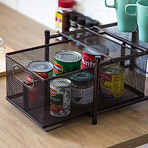 Home Zone Living Under Bathroom Sink Organizer – Sliding Basket, Inside Cabinet Storage