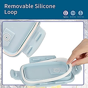 [10 Packs, 20 Pieces] Glass Food Storage Containers with Lids (Built in Vent), Airtight Meal Prep Containers, Glass Bento Boxes for Home Kitchen, BPA Free & Leak Proof (10 lids & 10 Containers) - Blue