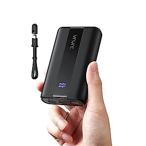 Small Power Bank 20000mAh, VRURC 22.5W PD & QC 3.0 Fast Charging USB C Portable Charger, 4 Output 3 Input Compact Battery Pack, LED Display External Phone Battery Compatible with Smart Devices