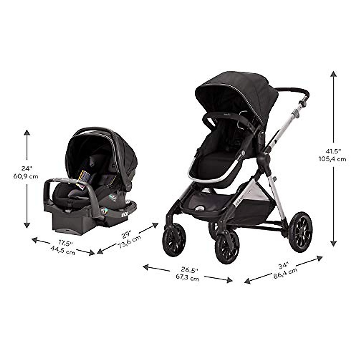 Evenflo Pivot Xpand Modular Travel System with SafeMax Infant Car Seat