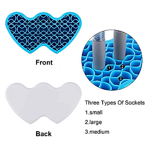 GORGECRAFT Sew Desktop Organizers Silicone Makeup Brush Holder Multipurpose Painting Pen Stand Holder Cosmetic Storage Box for Stash and Store (Blue)