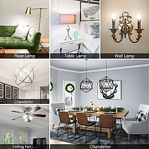 Energetic E12 LED Candelabra Light Bulbs 5.5W (60 Watt Equivalent), Daylight 5000K, 600LM Chandelier Light Bulbs, B11 Candle Bulbs for Ceiling Fan, RA 80 Recessed Can Light, Non-Dimmable, Pack of 6