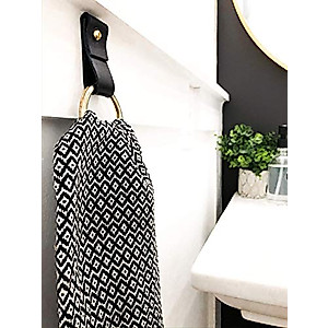 KEYAIIRA - Small Leather Wall Hook, wall hanging strap towel hook for wall leather loop strap for scarf storage boat paddle holder minimal towel bar rack storage