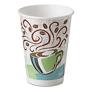 Dixie PerfecTouch 12 oz. Insulated Paper Hot Coffee Cup by GP PRO (Georgia-Pacific), Coffee Haze, 5342CDSBP, 160 Cups Per Case, Coffee Haze Design