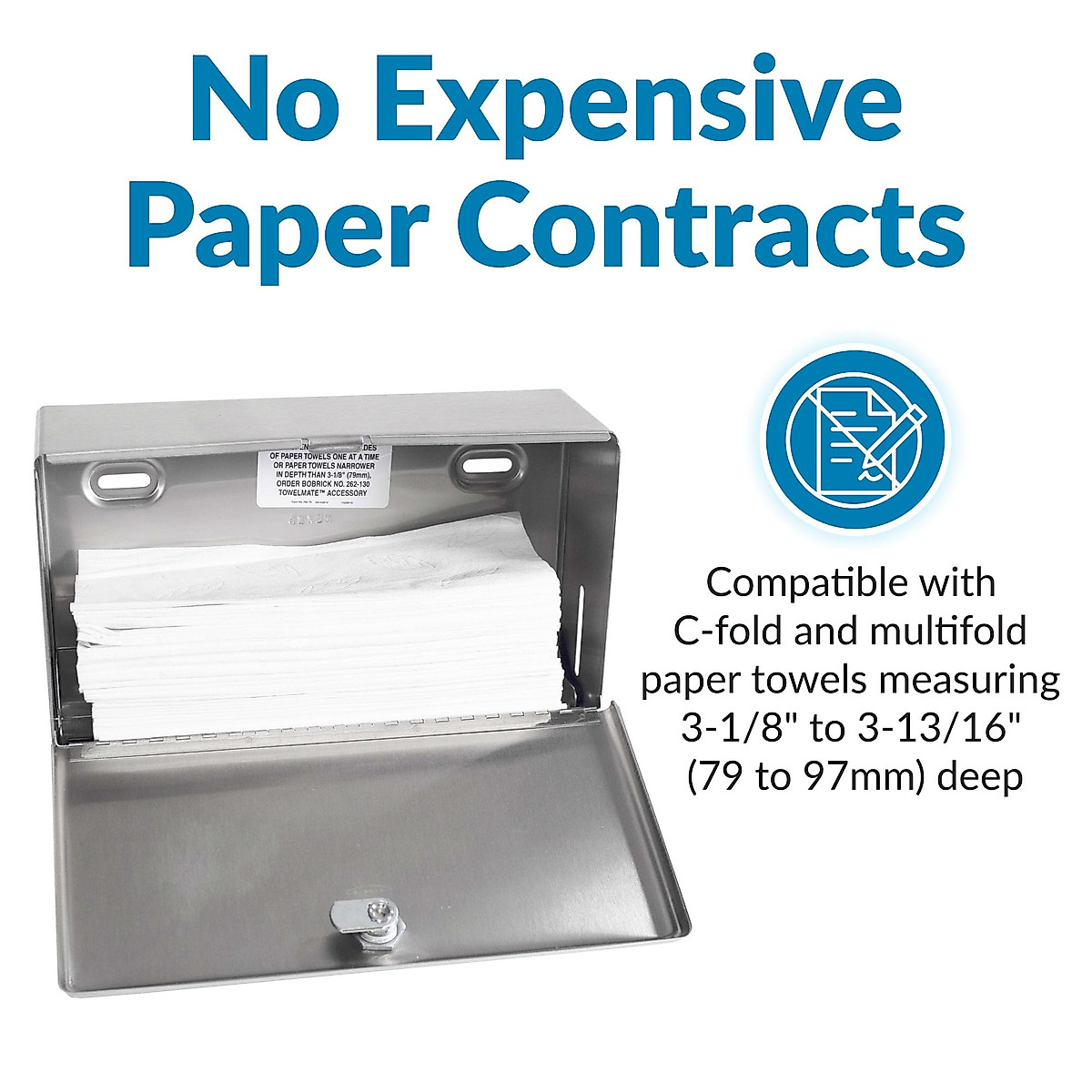 Bobrick B-2621 10.75 in. x 4 in. x 7.13 in. Surface-Mounted Paper Towel Dispenser - Stainless Steel