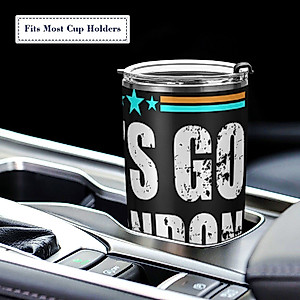 Yasala Tumbler Lets Go Brandon Blue Star Insulated Coffee Cup Back to School Beverage Container Office Travel Mug with Straw and Lid 20oz