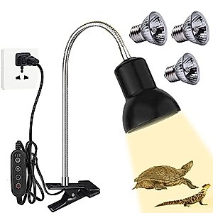 VARMHUS Turtle Heat Lamp,Reptile Heat Lamp with Timer,25/50W UVA UVB Reptile Light Bulb for Lizard Turtle Snake Reptiles&Amphibians &Small Animals