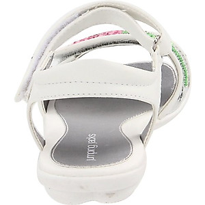 Jumping Jacks Dazzle Ankle-Strap Sandal (Toddler/Little Kid/Big Kid),White/Silver Trim,9 M US Toddler