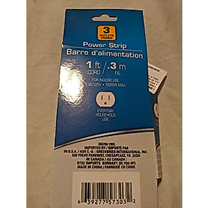 Power Strip 3 Outlet 1 Count