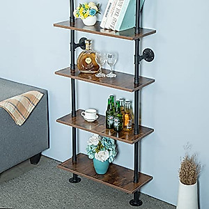 ZIOTHUM 5 Tier 67inch Industrial Pipe Shelving, Shelves Shelf Rustic Tier Black in